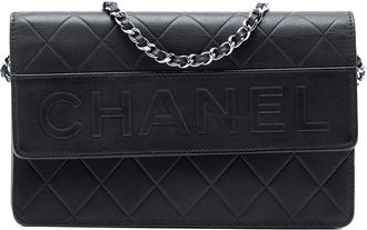 Chanel Hobo Bags - Quilted Lambskin Embossed LAX Wallet On Chain - Gr. unisize - in Schwarz - f&uuml;r Damen