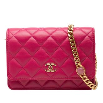 Chanel Portefeuille sur cha&icirc;ne Pre-owned - Femme - Pre-owned - Rose - Taille: ONE Size