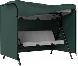 OUTSUNNY Abdeckung für Gartenschaukel, Schutzhülle für Hollywoodschaukel, Abdeckhaube, Wasserfest, Sonnenschutz, Oxford, Grün, 205 x 124 x 164 cm
