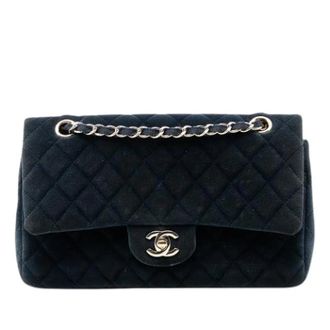 Chanel Pre-owned Vintage Quilted Velvet Double Flap Shoulder Bag - - Pre-owned - Damen - Blau - ONE SIZE