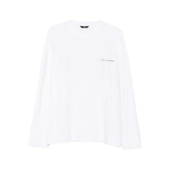 7 For All Mankind Graphic Long Sleeve Tee - - Tops - Herren - Wei&szlig; - L