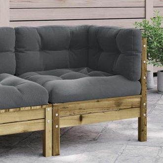 vidaXL Garten-Ecksofa mit Kissen Kiefernholz Impr&auml;gniert vidaXL