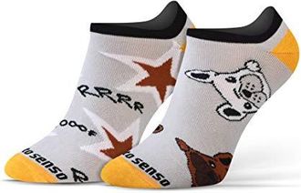 Sesto Senso Chaussette Courte Fantaisie Femme Homme Coton Drôle Socquette 43-46 Chien