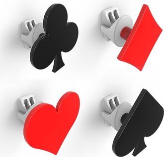 Lh by la Halle Poker Set - vier Handtuchhalter ohne Loch f&uuml;r Badezimmer selbstanschrauben an den Handtuchheizk&ouml;rper ohne Bohren - Made in Italy