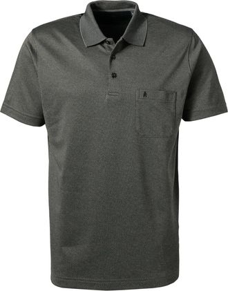 Ragman Herren Polo-Shirt grau meliert