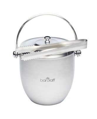 Bar Craft Barcraft Seau &agrave; Glace en Acier Inoxydable avec Couvercle et Pince - Emballage Cadeau Argent 1.85 Litres