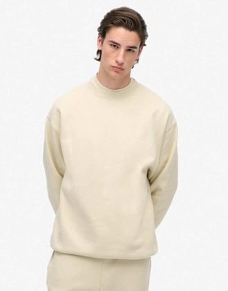 Superdry Blank - Oversize-Sweatshirt in Hellgrau mit Rundhalsausschnitt