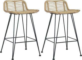 tidyard Tiydary Relaxsessel, Massagesessel, Sitz, Barstühle, 2 Stück, Natur-Rattan