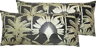 Riva Paoletti Malaysische Palm Twin Pack Feather Gefüllte Kissen, Polyester, Nerz, 33 x 70cm, 2