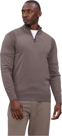 Genti Turtle Zip LS - - Knitwear - Herren - Grau - XL