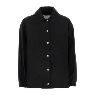 Jil Sander Femme, Vestes, Noir, Taille: 42 FR Veste &Eacute;l&eacute;gante en Coton