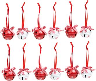 Garneck 12st&uuml;cke Teiliges Weihnachtsgl&ouml;ckchen Aus Eisen Dekorativer Christbaumschmuck Mit Schneeflocken-Design Stilvolle Weihnachtsanh&auml;nger Zum Aufh&auml;ngen An B