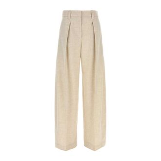 Brunello Cucinelli Wide Hosen - - Trousers - Damen - Beige - S