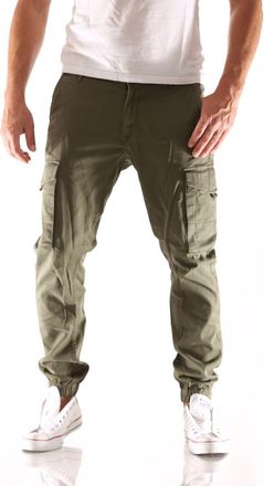 Jack & Jones Hose Cargo Jogger Pants Paul Flake AKM 542 Twill Gummibund, Dunkelgrün,27W / 30L