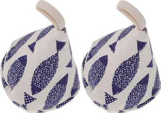 NUOBESTY 2 St&uuml;ck Dreieckige Topfgriff&uuml;berz&uuml;ge aus Baumwolle Topfdeckelknaufbez&uuml;ge mit Verbr&uuml;hungsschutz Wiederverwendbar und Hitzebest&auml;ndig Geeignet f&uuml;r Versch