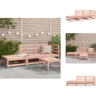 vidaXL Gartensofa mit Hocker 2-Sitzer Massivholz Douglasie - Outdoor M&ouml;bel - Gartensofa - Lounge Set - Holz Gartenm&ouml;bel - Douglasie