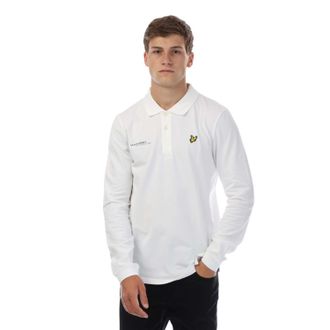 Lyle & Scott Co-Ordinate Poloshirt für Herren, Logo Langärmlig (Weiß)