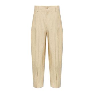 Dolce & Gabbana Hanf- und Seidenhose mit Tweed-Effekt - - Trousers - Herren - Beige - L