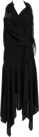 Junya Watanabe Femme, Robes, Noir, Taille: 38 FR Asymmetric Lace-Insert Long Dress