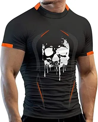 Generic Haut Sexy Homme Moulant, Tee Shirt Musculation Homme Grande Taille,Top à Blocs De Couleurs SéChage Rapide Chemisers Comfy Respirant Mode Blouses Casua