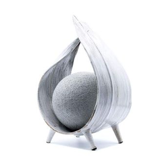 Ancient Wisdom Natural Coconut Lamp-Whitewash Wrapover Innenleuchte, Mehrfarbig, einzigartig