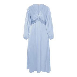Kaffe Curve KCjamie Knot Dress - - Dresses - Damen - Blau - 6XL