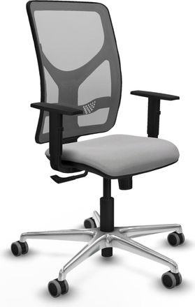 Piqueras y Crespo Grauer Schreibtischstuhl mit 1D-Armlehnen, h&ouml;henverstellbare Lendenwirbelst&uuml;tze. Ausgestattet mit 3 Positionen und Schneideschaum. Mit Rollen von 65 m