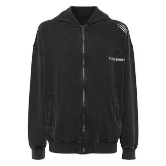Plein Sport Hoodie Sweatjacket Cold Dye - - Sport - Herren - Schwarzk - 4XL