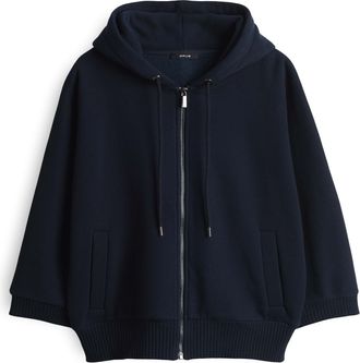 OPUS Damen Sweatjacke | GENITA Loose Kapuzenjacke aus ultraweichem Sweat Coal Blue, 36