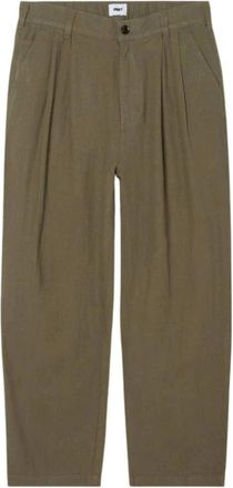 Obey Homme, Pantalons, Vert, Taille: W30 Foster Pleated Linen Pantalons
