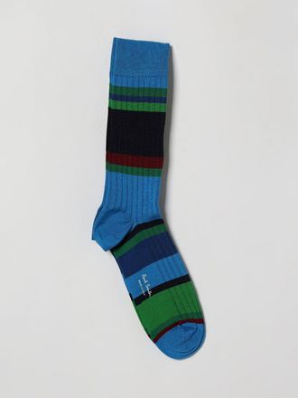 Paul Smith Mehrfarbig gestreifte gerippte Socken aus Bio-Baumwolle