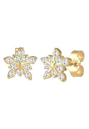 Elli Boucles doreilles - Argent 925 - Flocon de neige - Oxyde de Zirconium