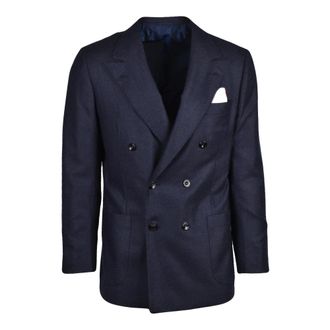 Kiton Zweireihige Jacke - - Jackets - Herren - Blau - L