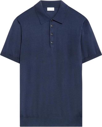 Pal Zileri Polo en soie et coton - Homme - Tops - Bleu - Taille: 2XL