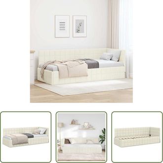 vidaXL vidaXL Eckbett - Eckbettgestell mit Kopfteil Creme 80 cm x 200 cm Samt