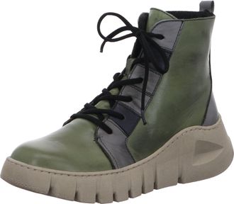 Gemini Damen Stiefelette aus Leder mit Plateau und Keilabsatz 033317-02, Gr&ouml;&szlig;e:39 EU, Farbe:Gr&uuml;n