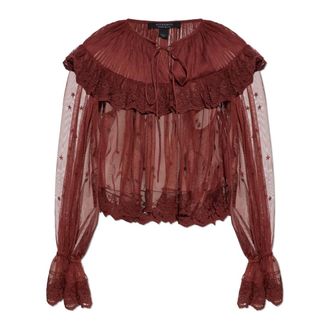 AllSaints Femme, Blouses et Chemises, Rouge, Taille: 36 FR Trixie Top