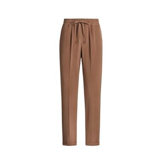 Kiton Seidenhose mit elastischem Bund - - Trousers - Damen - Braun - L