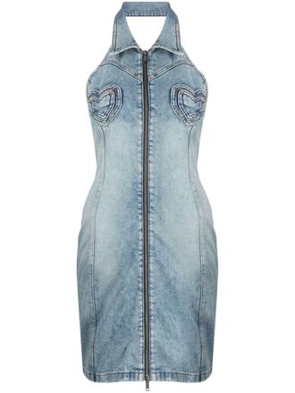 Moschino Jeans-Minikleid mit Herz-Einsatz - Blau