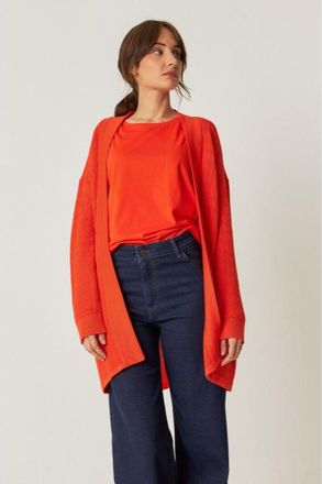 SKFK Damen vegan Strickjacke Ara Rot