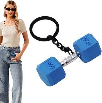 Generico Jolie chaîne de clé dhaltères de gym - Petite chaîne de clés de gymnastique amusante, pendentif de portefeuille créatif, ornement résistant à lusure p