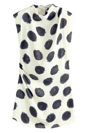 Next Minikleid Gerafftes Minikleid mit Schulterpolstern (1-tlg)