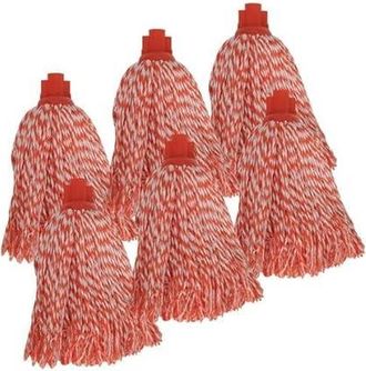 MSV Ersatz-Mopp aus Mikrofaser, Rot, 6 St&uuml;ck