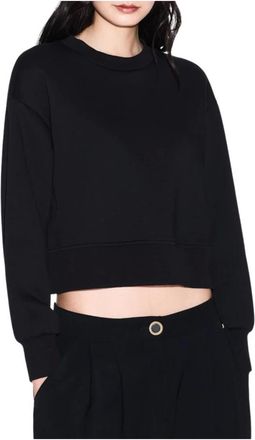 A|X Armani Exchange Femme, Sweatshirts et sweats &agrave; capuche, Noir, Taille: 40 FR SweaT-shirt en coton stretch contrecoll&eacute;
