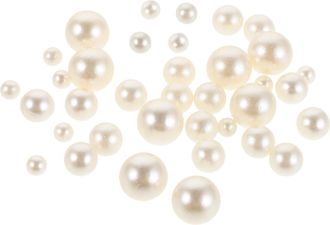 DOITOOL DECHOUS 500 St&uuml;ck Kunstperlen Vasenf&uuml;ller ohne Loch 6/10/14mm Elfenbeinfarbene Schwimmperlen f&uuml;r Kerzen Tischdekoration Hochzeit Geburtstag Selbstgema