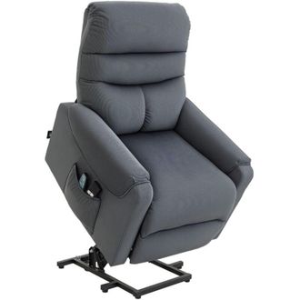 HOMCOM Fernsehsessel mit Aufstehhilfe Elektrisch, Massagesessel mit Liegefunktion und W&auml;rmefunktion, Relaxsessel mit Fernbedienung und Seitentasche