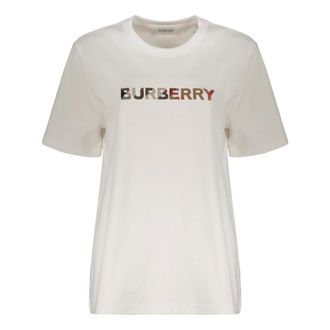Burberry Femme, Tops, Blanc, Taille: 38 FR T-shirt &agrave; manches courtes