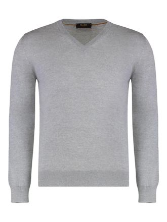 Moorer pull Cantoni &agrave; col v - Gris