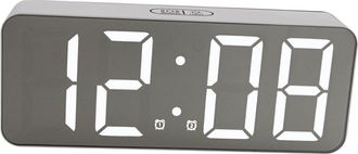 Aboofan Led Spiegel Digitalwecker Mit Temperaturanzeige Und Kalender Modernes Design Gro&szlig;e Led-Zahlen Tischuhr Ohne Batterie Geeignet F&uuml;r Schlafzimmer Und B&uuml;r