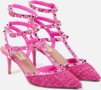 Valentino Garavani Pumps Rockstud 65 aus Bouclé und Leder